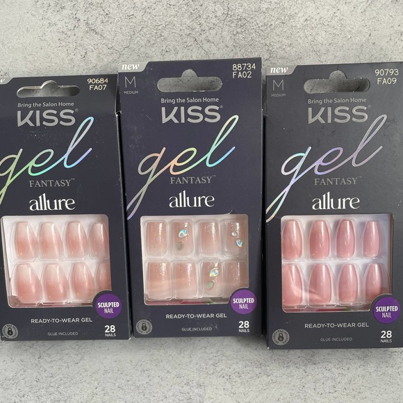 Kiss | Makeup | Kiss Medium Gel Fantasy Allure Artificial Nails 3 Sets ...